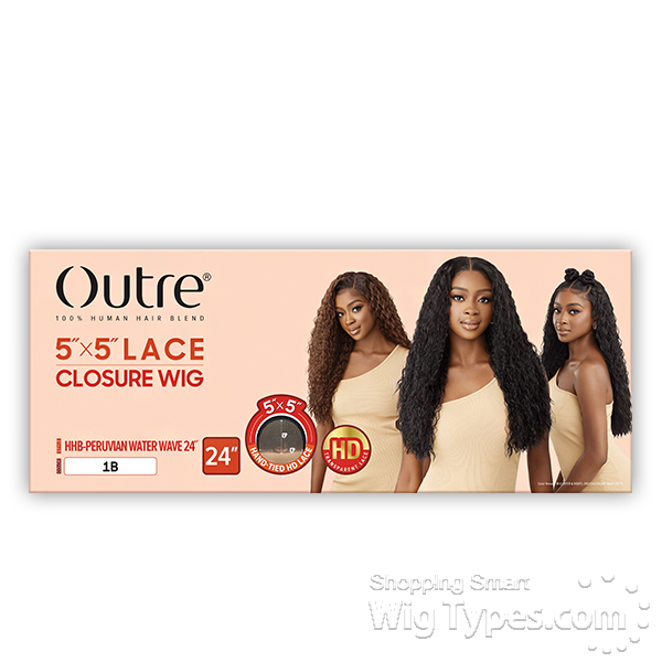 Outre 100 Human Hair Blend 5x5 Hd Lace Closure Wig Hhb Peruvian